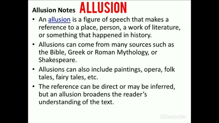 Literary Techniques Allusion: Comprehensive Guide with Examples and ...